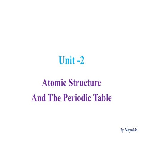 Chapter 2 Atomic Structure Ppt