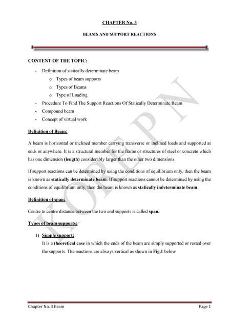 Types Of Beams, Supports & Loads by Mr. K.Satish Poojith Reddy | PPTX ...