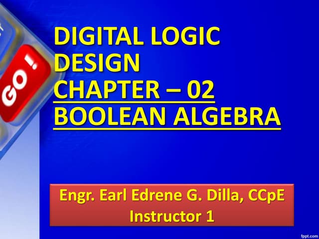 Chapter 2 Boolean Algebrapptx Programming Languages Computing 1333