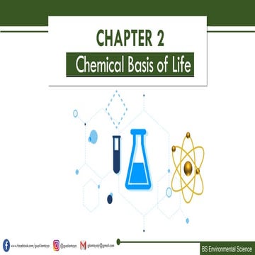 Chapter 2 Chemical Basis of Life BIO 1 Cell Mol | PDF