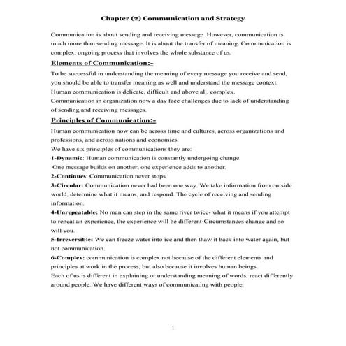 Chapter 2 communication_and_strategy | DOCX | Computer Networking | Computing