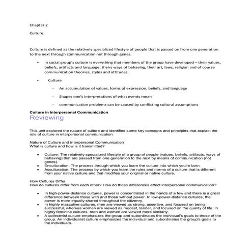 Chapter 2 culture | PDF