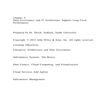 Chapter 2Data Governance and IT Architecture Support Long-Term | DOCX