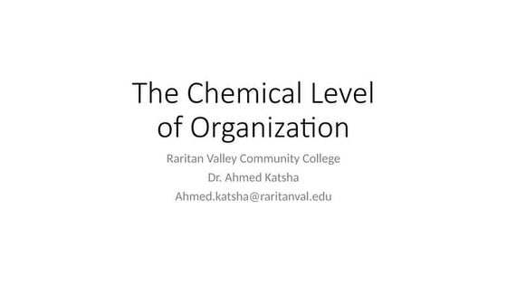 The Chemistry of Life | PPT