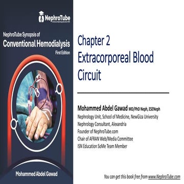 Hemodialysis: Chapter 2, Extracorporeal Blood Circuit - Dr.Gawad | PDF
