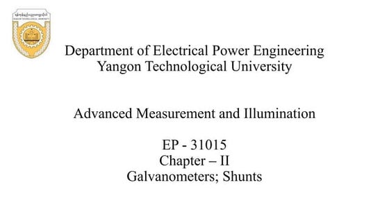 .conversion of galvanometer | PPT