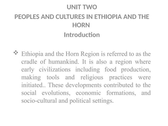 Unit 4.ppt HISTORY OF ETHIOPIA AND THE HORN CH 4 | PPT