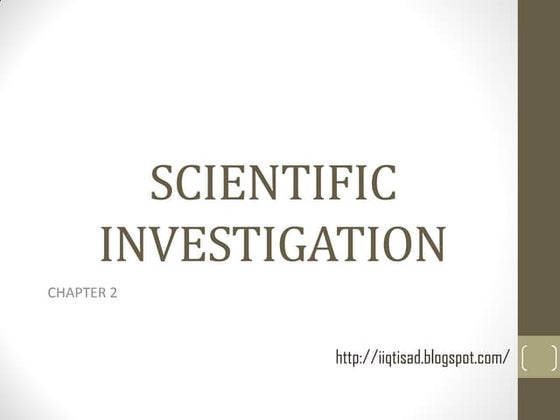 Scientific investigation | PPTX | Science