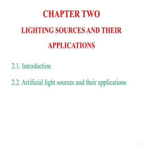 Chapter 2 Lighting SOURCE ALONG WIYH LAMP | PDF