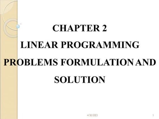 Linear Algebra Application In Linear Programming Pdf