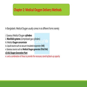 Chapter 2 Medical Oxygen Delivery Methods (Production to Hospital).pptx
