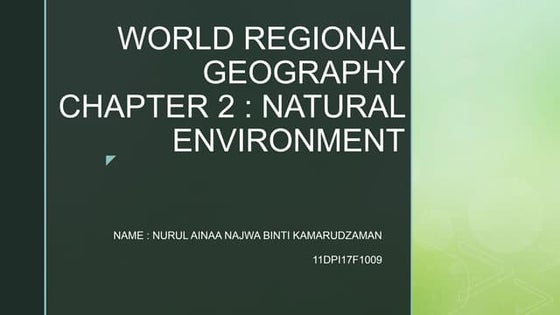 CHAPTER 2 CONCEPTS IN WORLD REGIONAL GEOGRAPHY | PPTX | Geography | Science
