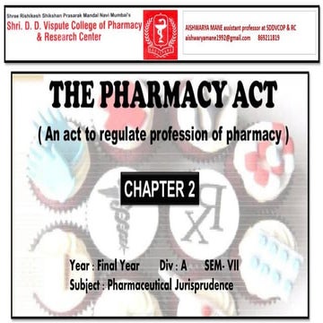 Chapter 2 Pharmacy act 1948 | PDF