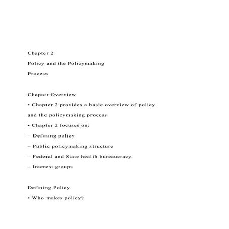 Chapter 2Policy and the Policymaking Process.docx