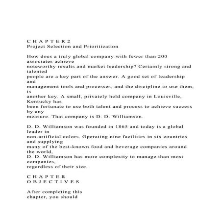 C H A P T E R 2Project Selection and PrioritizationHow d.docx