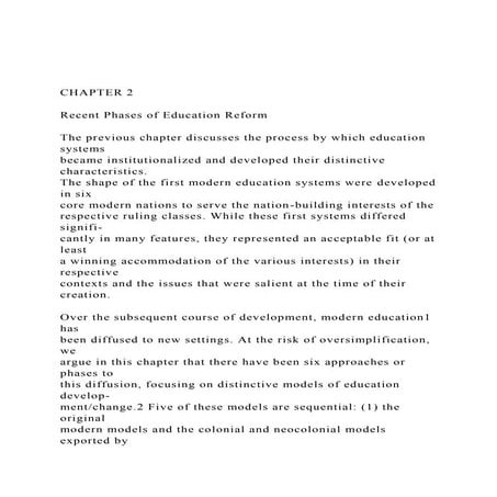 CHAPTER 2Recent Phases of Education ReformThe previous.docx