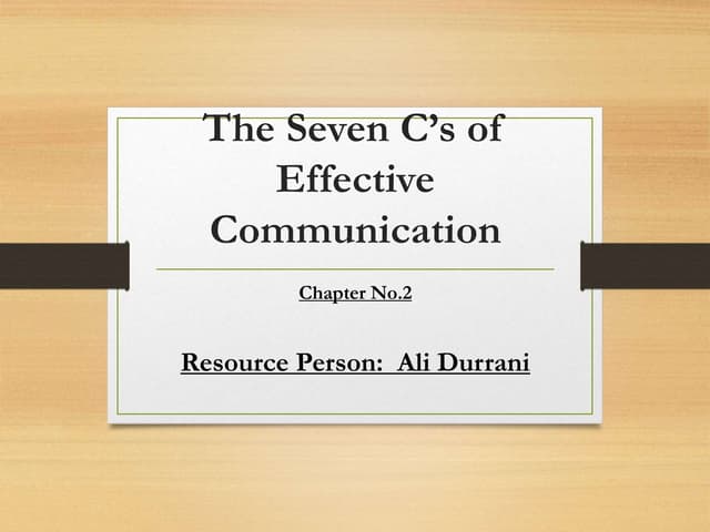 6.essentials Of Effective Communication