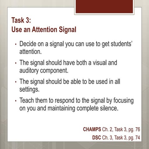 Chapter 2 Task 3: Use an Attention Signal | PPT
