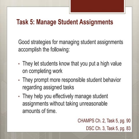 Chapter 2 Task 5: Manage Student Assignments | PPTX | Homework and ...