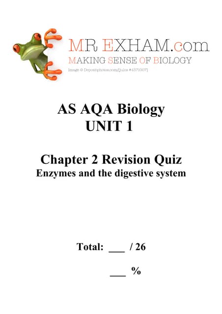 AQA AS Biology - Unit 2 - Chapter 16 | PDF