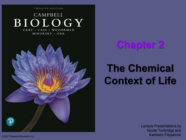Chapter 2 The Chemical Context Of Life 2023 12 12 18 03 44 Pptx