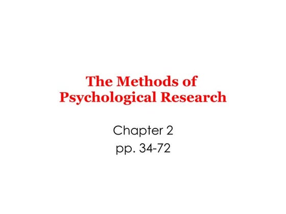 02 Chapter 2 Research Methods | PPTX | Science