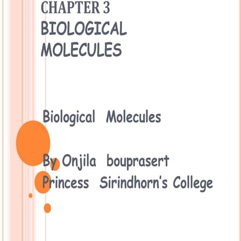 Chapter 3 Biological Molecules | PPT | Chemistry | Science