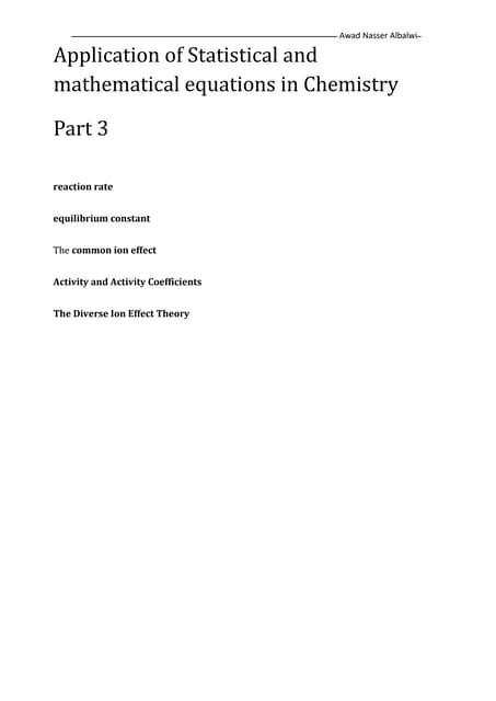 UNIMOLECULAR SURFACE REACTION: MECHANISM, INHIBITION AND ACTIVATION ENERGY | PPT