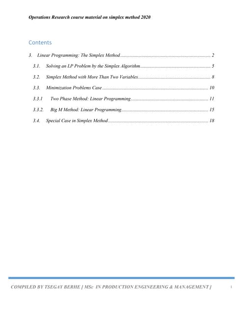 Simplex Method Flowchart/Algorithm | PPTX