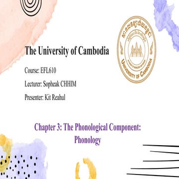 The Phonological Components: Phonology | PPT
