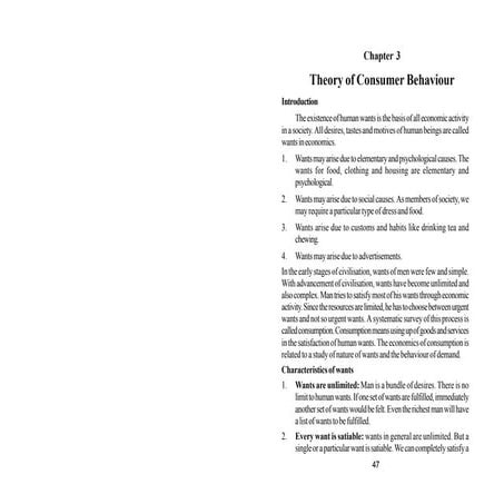 Theory of Consumer Behaviour, Economics Theory | PDF