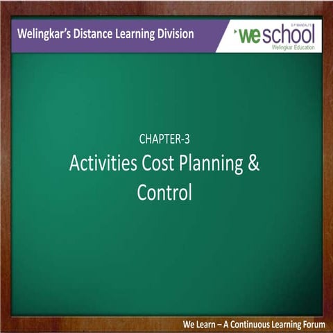Activities Cost Planning & Control | PPT
