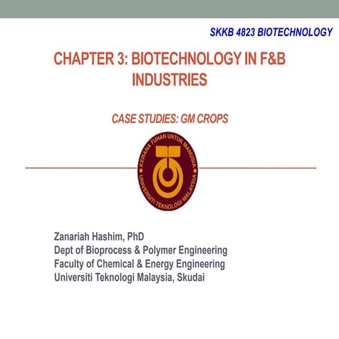 Case study -biotechnology in food and beverages industry | PPTX