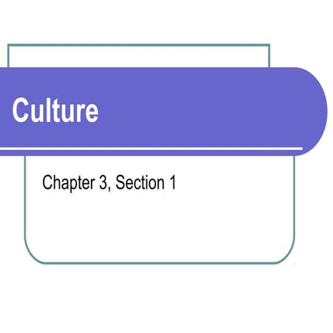 Chapter 3 - Culture | PPT