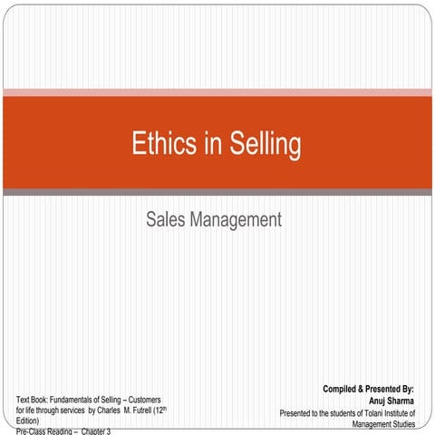 Ethics in Selling | PPTX