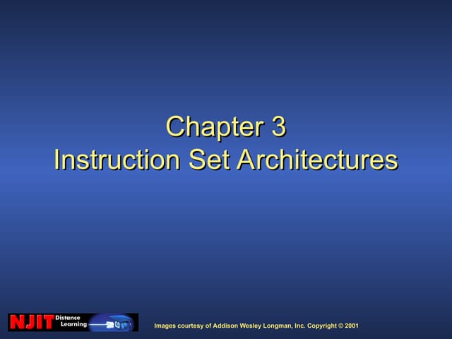 Chapter 3 Instruction Set Architecture Ppt