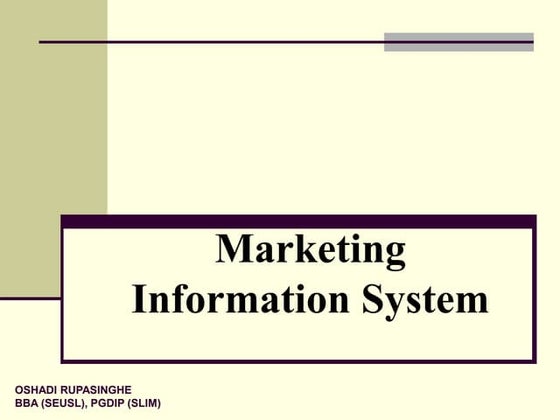 MARKETING RESEARCH AND INFORMATION SYSTEM | PPT