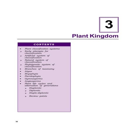 CHAPTER 3 - PLANT KINGDOM-OUR UNDERSTANDING OF KINGDOM PLANTAE HAS ...