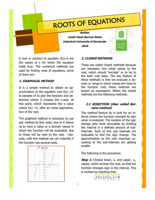 ROOTS OF EQUATIONS | PPTX | Physics | Science
