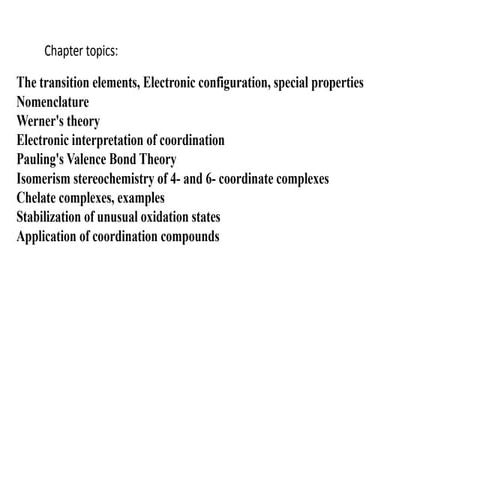 Chapter 3 - The Chemistry of Transition Metals and Co-ordination ...