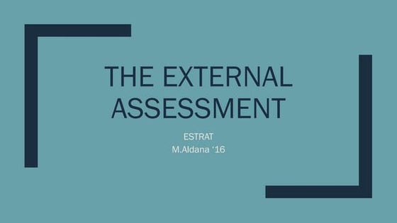 Chapter-3 External Assessment in Strategic Management | PPTX