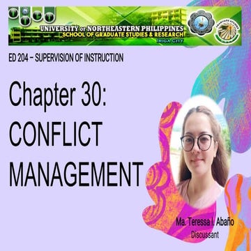 Supervision of Instruction - Chapter 30. Conflict Management.pptx