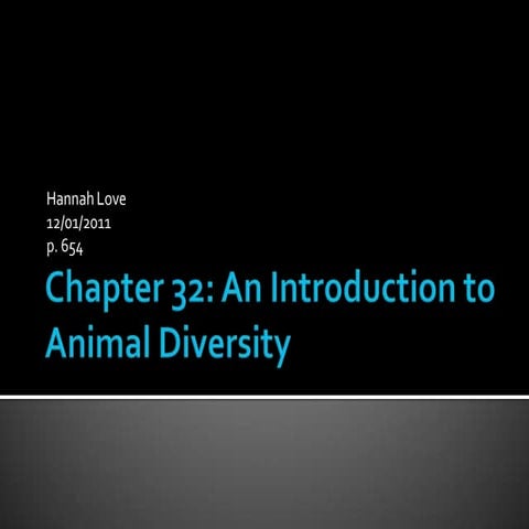 Chapter 32 animal diversity[1] | PPT
