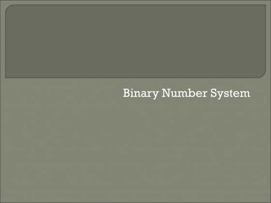 Binary Number System Ppt