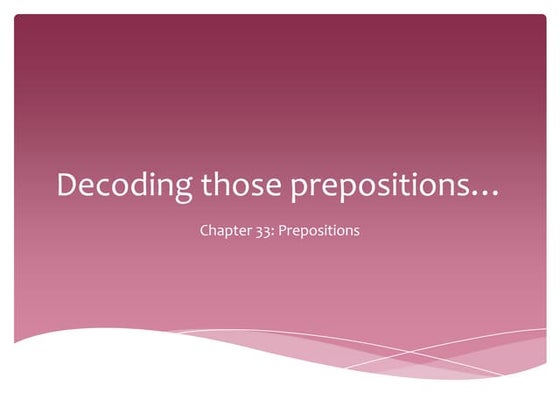 Prepositions of Time and Place | PDF