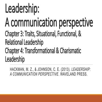 Leadership: A communication perspective (Part II) | PPTX