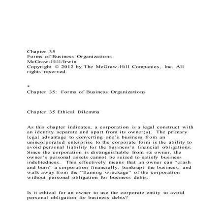 Chapter 35Forms of Business OrganizationsMcGraw-HillI | PDF