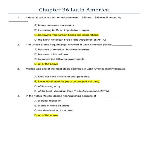 Chapter 36 latin america | PDF