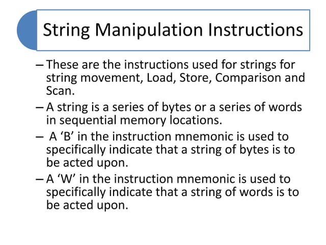 Byte and string manipulation 8086 | PPTX