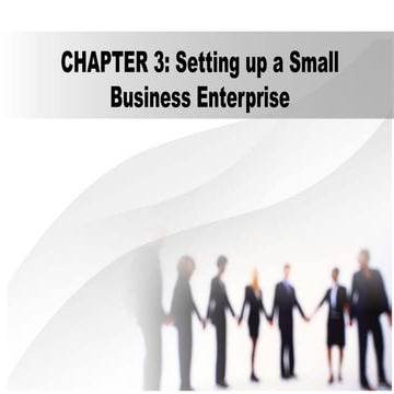 setting up small business enterprise and organization | PPTX